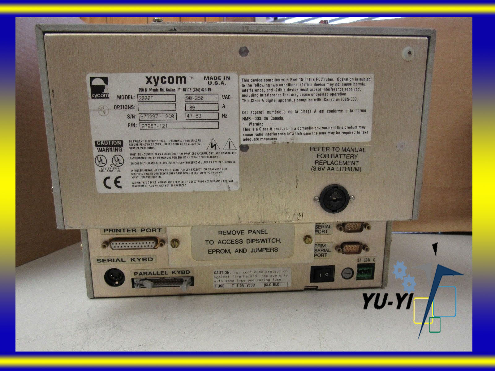 XYCOM 9 OPERATOR INTERFACE MONITOR DISPLAY 2000T 97957-121 97957121 90 ...