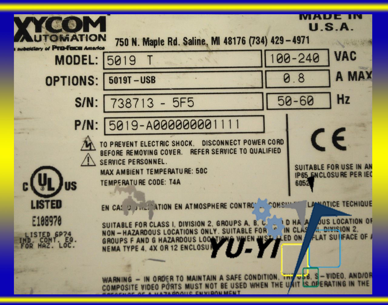 Xycom 5019T PROFACE Touch Screen w USB Connection - 裕益科技自動化設備可程式編碼器PLC ...