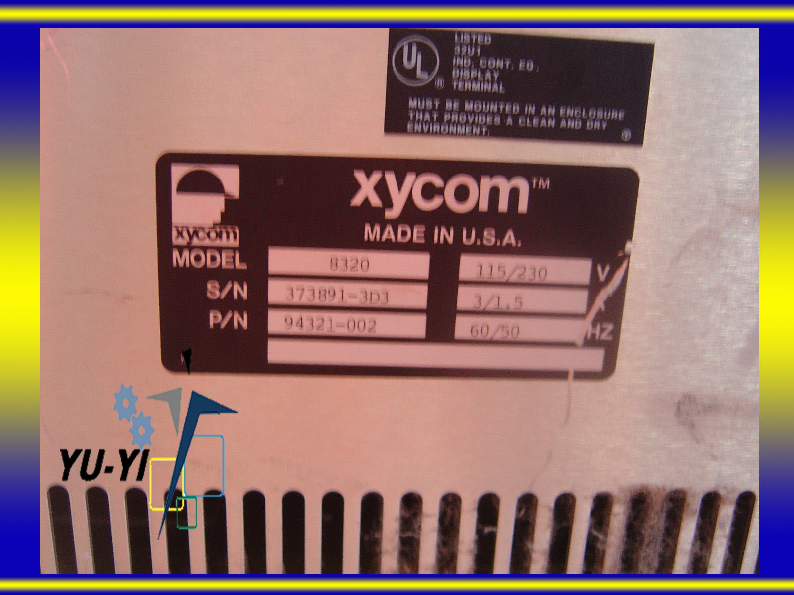 XYCOM 8320 Operator Panel 94321-002 - 裕益科技自動化設備可程式編碼器PLC分散式控制系統DCS