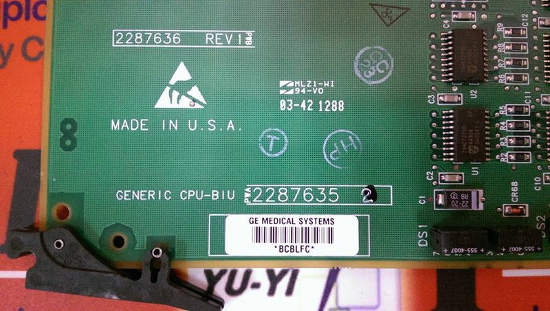 GE HEALTHCARE GENERIC CPU-BIU BOARD 2287635 - 裕益科技自動化設備可程式編碼器PLC分散式控制系統DCS
