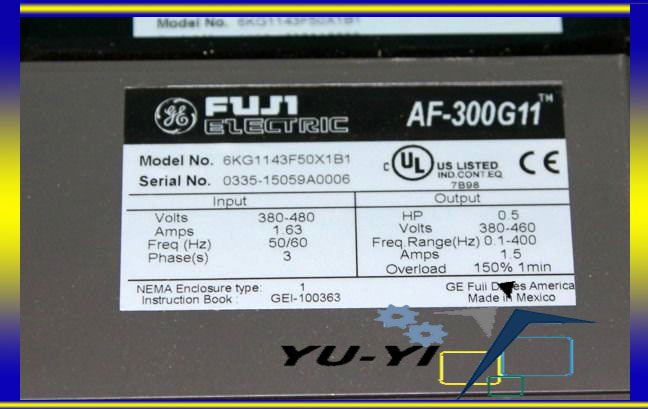 Fuji Electric AF-300G11 6KG1143F50X1B1 GE Motor Drive VFD servo 480v ...