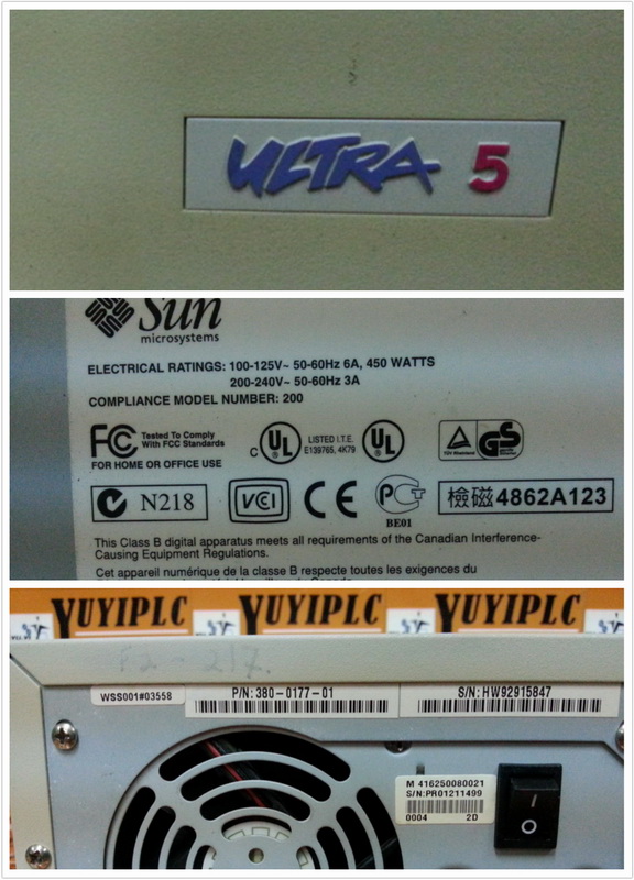 SUN ULTRA 5 MODEL200 380-0177-01 - 裕益科技自動化設備可程式編碼器PLC分散式控制系統DCS