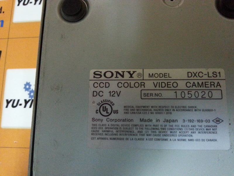 SONY DXC-LS1 CCD COLOR VIDEO CAMERA - 裕益科技自動化設備可程式編碼器PLC分散式控制系統DCS