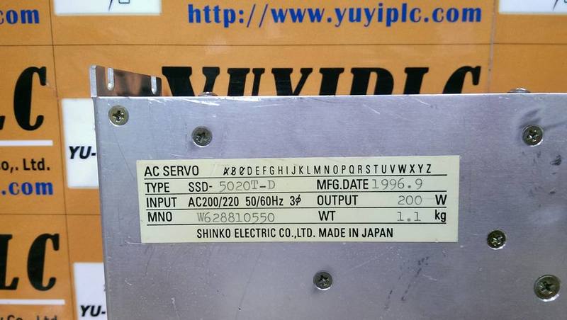 SHINKO SSD-5020T-D AC SERVO DRIVER TYPE-5000 - PLC DCS SERVO Control ...