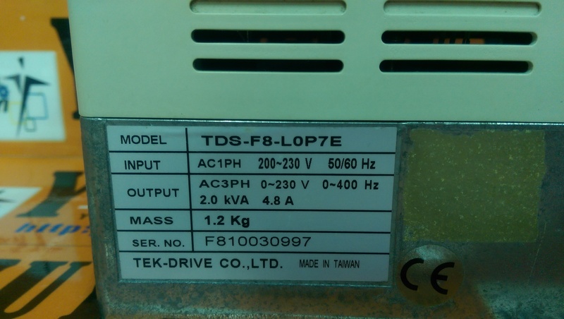 TEK-DRIVE TDS-F8-L0P7E INVERTER - 裕益科技自動化設備可程式編碼器PLC分散式控制系統DCS