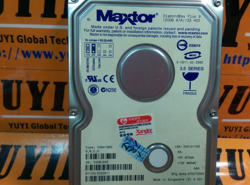 MAXTOR 6Y120L0032611 120GB HARD DRIVE - 裕益科技自動化設備可程式編碼器PLC分散式控制系統DCS