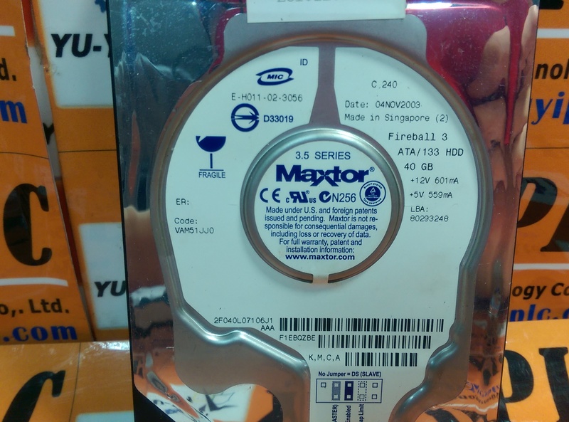 MAXTOR 2F040L07106J1 40GB HARD DRIVE - 裕益科技自動化設備可程式編碼器PLC分散式控制系統DCS