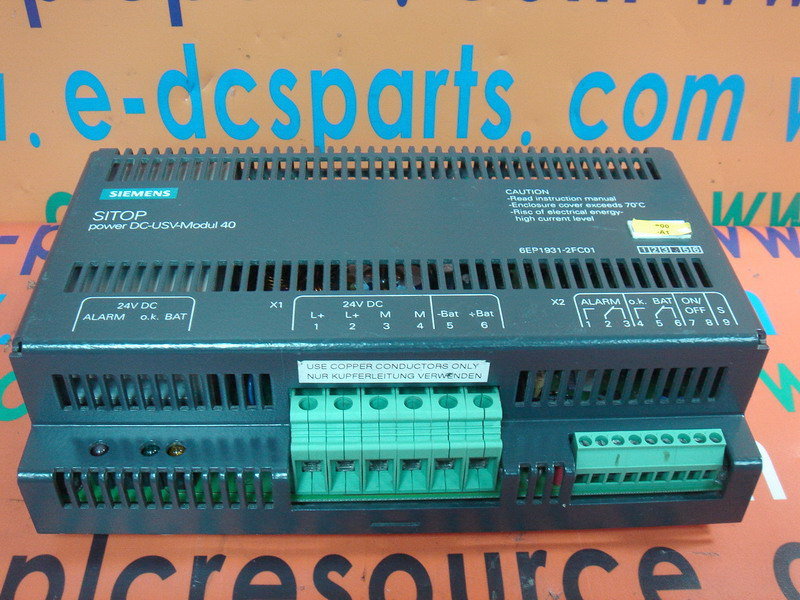 SIEMENS SITOP POWER DC-USV-MODUL 40 6EP1931-2FC01 - 裕益科技自動化設備可程式編碼器PLC ...
