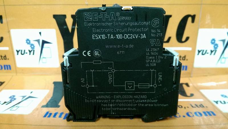 E-T-A CIRCUIT BREAKERS ESX10-TA-100-DC24V-3A - 裕益科技自動化設備可程式編碼器PLC分散式控制系統DCS