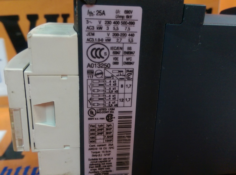 TELEMECANIQUE A013250 24VDC 25A CONTACTOR - PLC DCS SERVO Control MOTOR ...