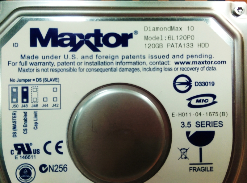 MAXTOR 6L120P0 120GB HARD DRIVE - 裕益科技自動化設備可程式編碼器PLC分散式控制系統DCS