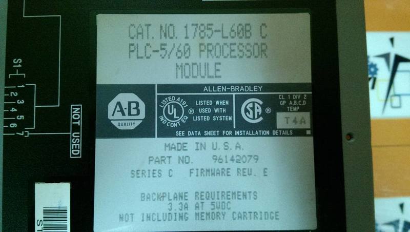 A-B 1785-L60B C PLC-5/60 PROCESSOR MODULE - PLC DCS SERVO Control MOTOR ...