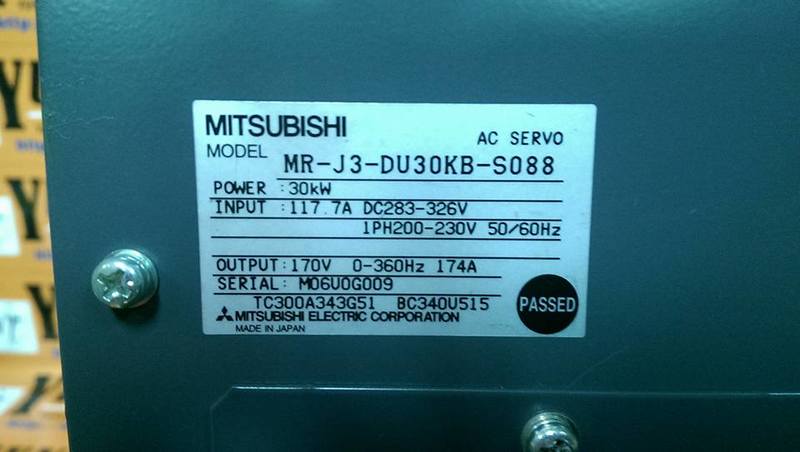 MITSUBISHI MR-J3-DU30KB-S088 AC SERVO - 裕益科技自動化設備可程式編碼器PLC分散式控制系統DCS