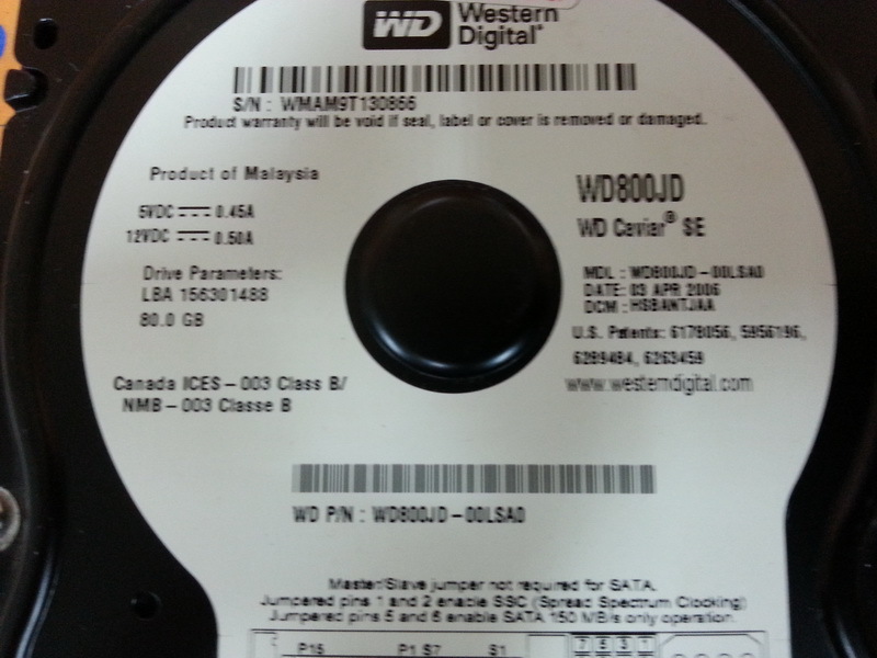 WESTERN DIGITAL WD800JD 80GB HARD DRIVE - 裕益科技自動化設備可程式編碼器PLC分散式控制系統DCS