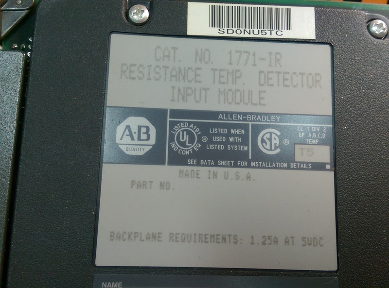 A-B 1771-IR RESISTANCE TEMP DETECTOR INPUT MODULE - PLC DCS SERVO ...