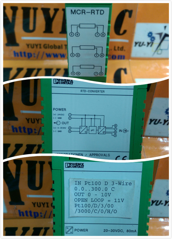 PHOENIX CONTACT MCR-RTD/U/NC RTD-CONVERTER NR.2808394 - PLC DCS SERVO ...