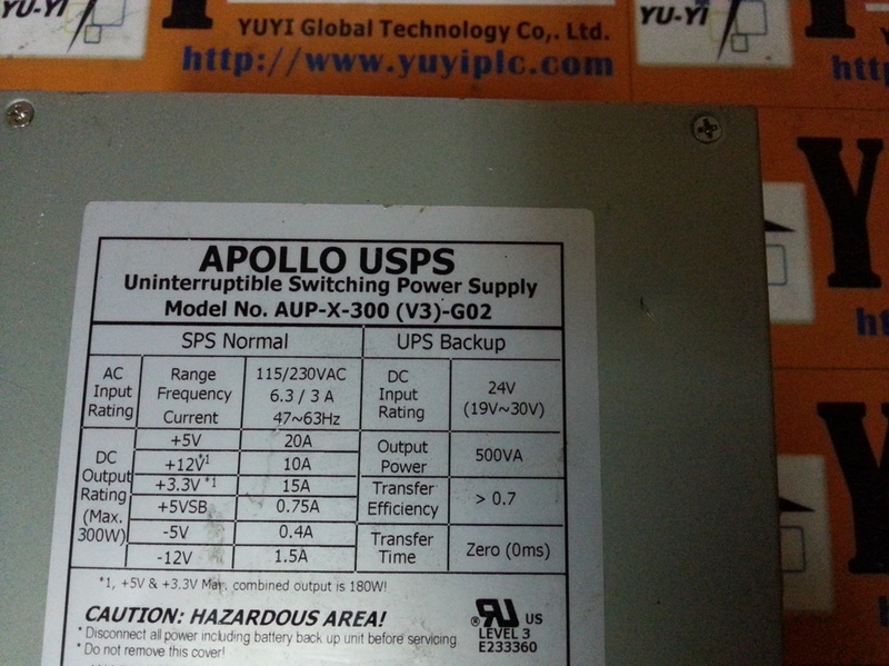 APOLLO USPS AUP-X-300(V3)-G02 POWER SUPPLY - PLC DCS SERVO Control ...
