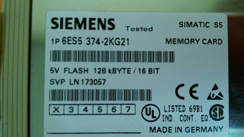 SIEMENS 5V FLASH 128KBYTE/16BIT 6ES5 374-2KG21 - PLC DCS SERVO Control ...