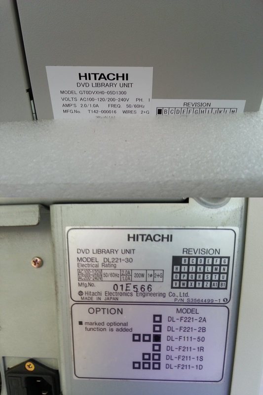 HITACHI GT0DVXH0-05D1300 / DL221-30 DVD LIBRARY UNIT - 裕益科技自動化設備可程式編碼器 ...
