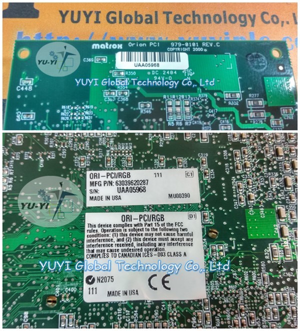 Matrox Orion PCI 979-0101 ORI-PCI/RGB Card - 裕益科技自動化設備可程式編碼器PLC分散式控制系統DCS