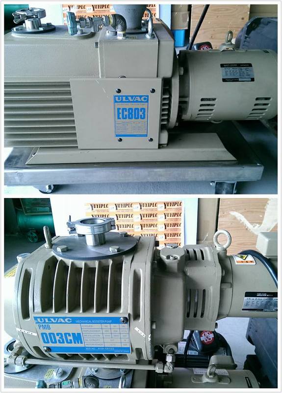 ULVAC EC803 OIL VACUUM PUMP W/ PMB 003CM BOOSTER PUMP - PLC DCS SERVO ...