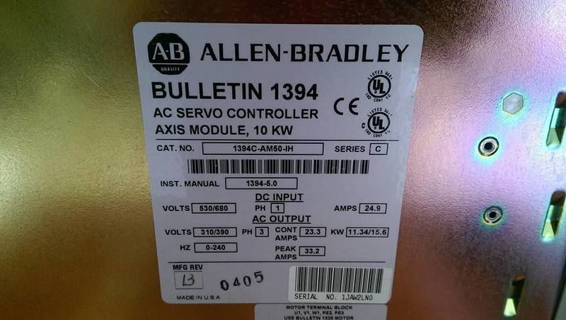 A-B 1394C-AM50-IH AC SERVO CONTROLLER AXIS MODULE - PLC DCS SERVO ...