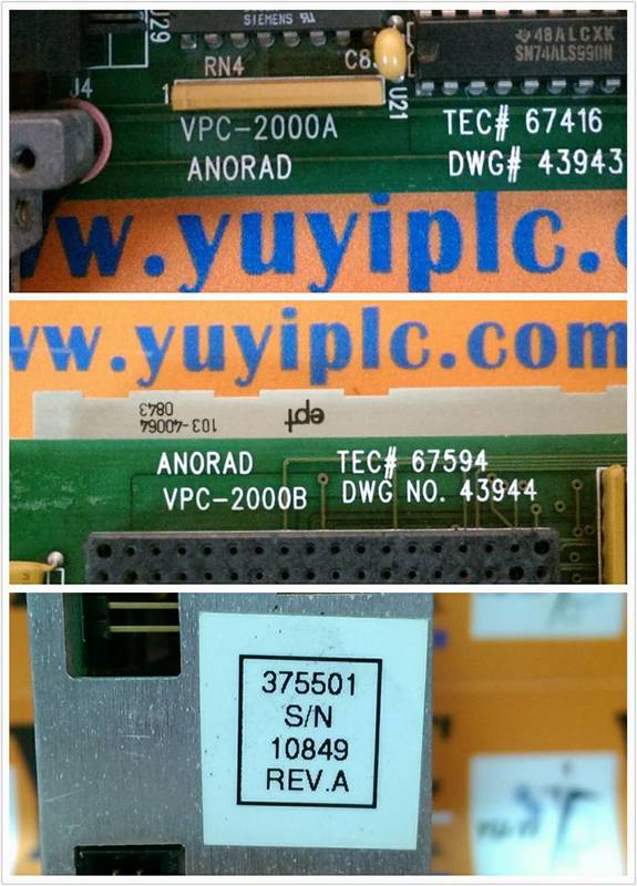 RVSI 375501 ANORAD REV.A BOARD VPC-2000A & VPC-2000B - 裕益科技自動化設備可程式編碼器 ...