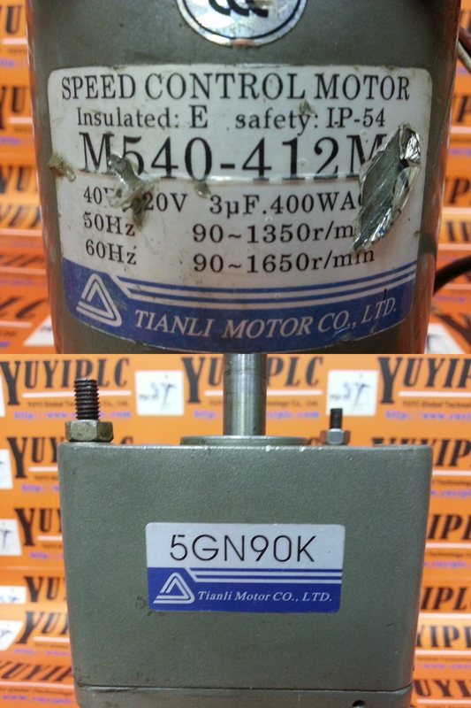 TIANLI M540-412M SPEED CONTROL MOTOR / 5GN90K - PLC DCS SERVO Control ...