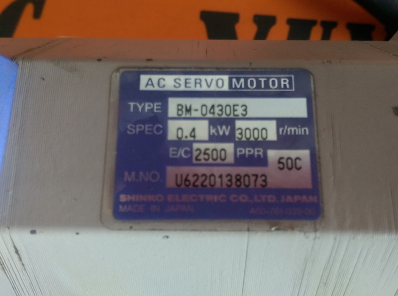 SHINKO BM-0430E3 AC SERVO MOTOR - PLC DCS SERVO Control MOTOR POWER ...