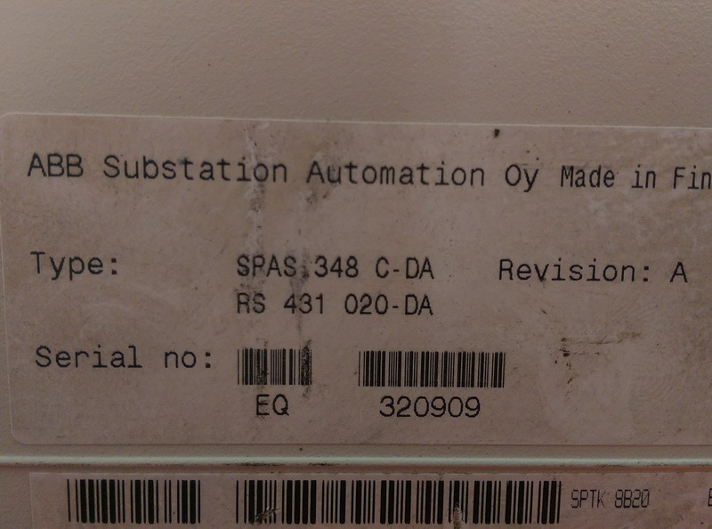 ABB SPAS 348 C-DA Feeder terminal - PLC DCS SERVO Control MOTOR POWER ...