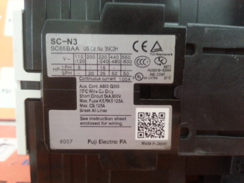 FUJI SC-N3 SC65BAA Contactor - PLC DCS SERVO Control MOTOR POWER SUPPLY ...