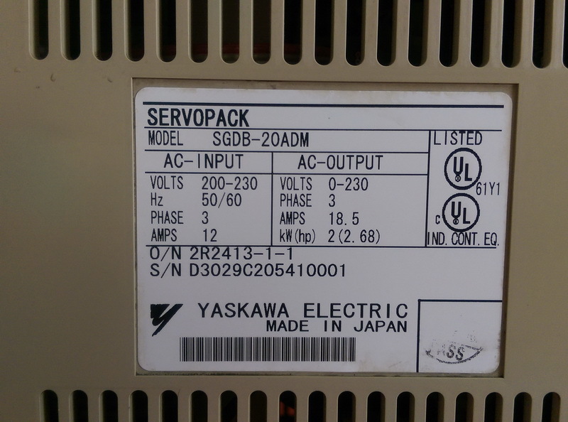 YASKAWA SGDB-20ADM SERVOPACK - 裕益科技自動化設備可程式編碼器PLC分散式控制系統DCS