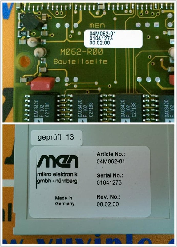 MEN MIKRO ELEKTRONIK 04M062-01 PCB M-MODULE - PLC DCS SERVO Control ...
