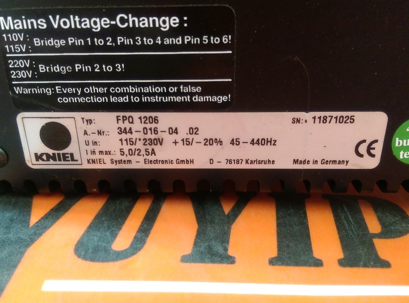 KNIEL FPQ 1206 POWER SUPPLY - PLC DCS SERVO Control MOTOR POWER SUPPLY ...