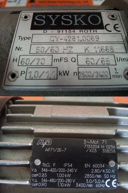 SYSKO D-91154 ROTH CY-4281.0069 PUMP - PLC DCS SERVO Control MOTOR ...