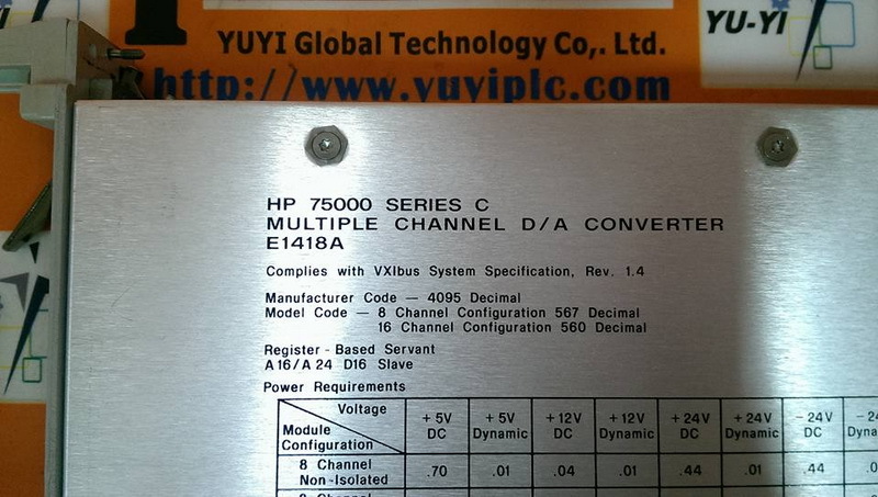 HP E1418A 8/16-CH D/A CONVERTER MODULE - PLC DCS SERVO Control MOTOR ...