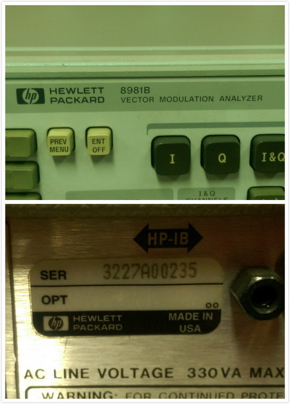 HP 8981B 3227A00235 VECTOR MODULATION ANALYZER - PLC DCS SERVO Control ...