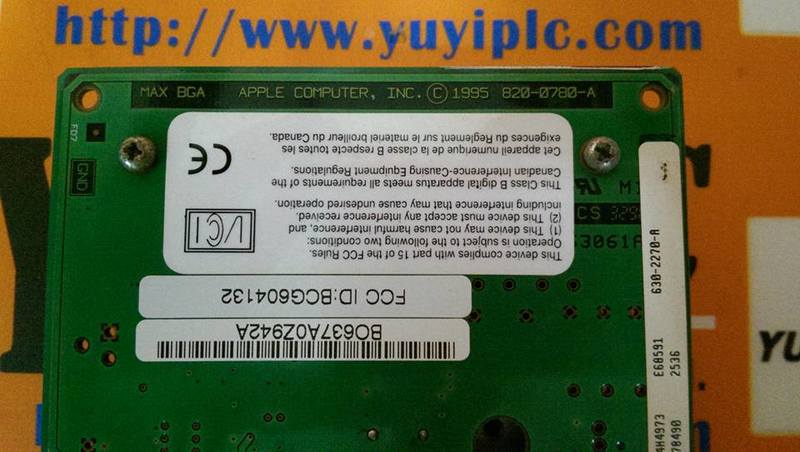 APPLE 132MHZ CPU PROCESSOR CARD 820-0780-A 630-2059-A - 裕益科技自動化設備可程式編碼器 ...