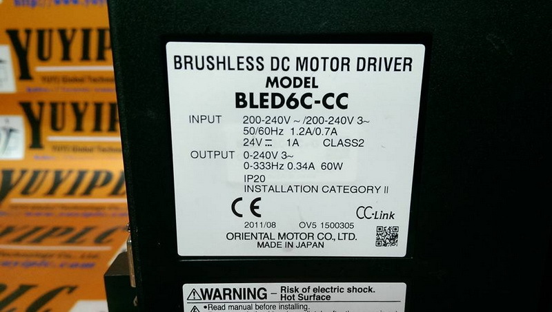 ORIENTAL BRUSHLESS DC MOTOR DRIVER BLED6C-CC - 裕益科技自動化設備可程式編碼器PLC分散式控制系統DCS