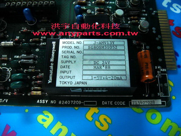 Yamatake-Honeywell TDC2000 RTDV ASSY NO. 82407209 (J-AMV13Y) - 裕益科技自動化 ...