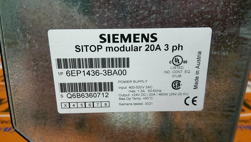 SIEMENS 6EP1436-3BA00 SITOP POWER MODULE 20A 3phase - PLC DCS SERVO ...
