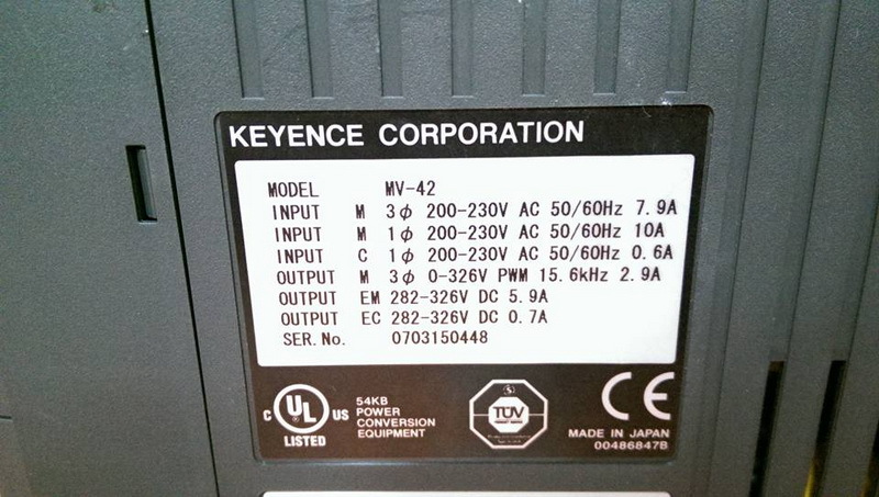 KEYENCE MV-42 AC SERVO DRIVE - PLC DCS SERVO Control MOTOR POWER SUPPLY ...