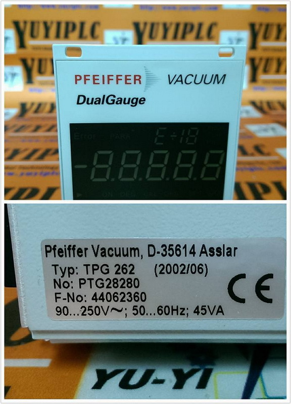 PFEIFFER VACUUM DUAL GAUGE TPG 262 PTG28280 D-35614 - PLC DCS SERVO ...