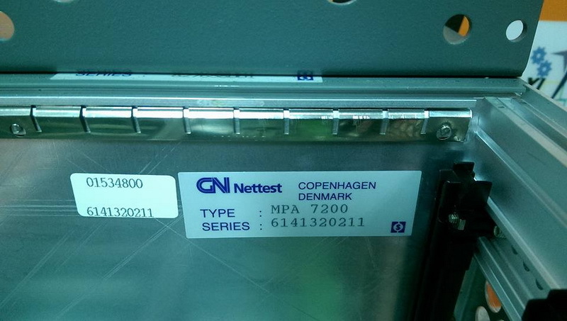 GN NetTest MPA 7200 TEST CERTIFICATE TYPE NO. 00572001 - 裕益科技自動化設備可程式 ...