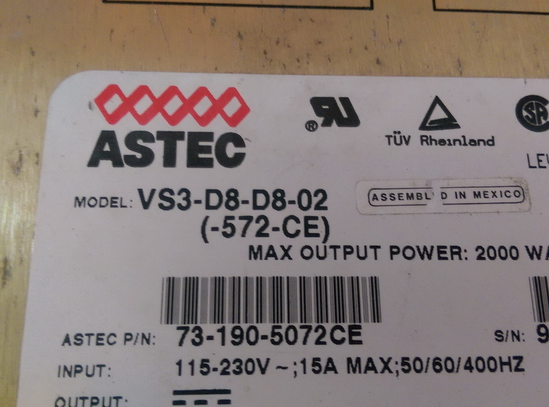 ASTEC VS3-D8-D8-02(-572-CE) Power Supply - PLC DCS SERVO Control MOTOR ...