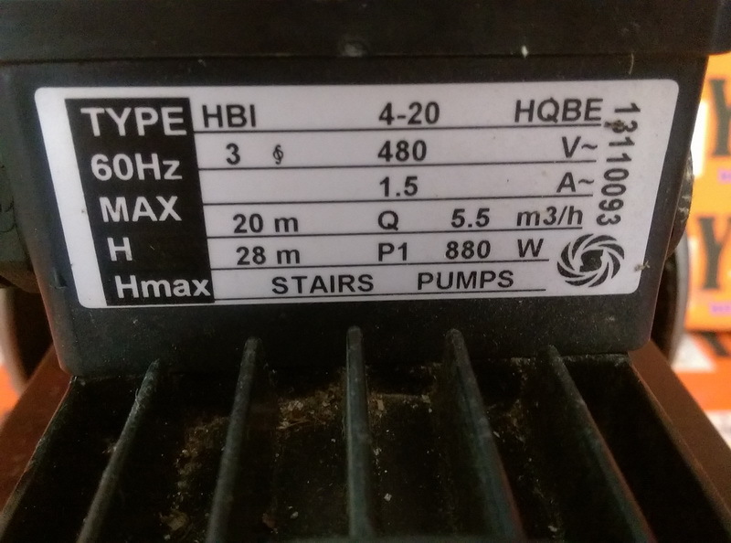 STAIRS HBI 4-20 HQBE Pumps - PLC DCS SERVO Control MOTOR POWER SUPPLY ...