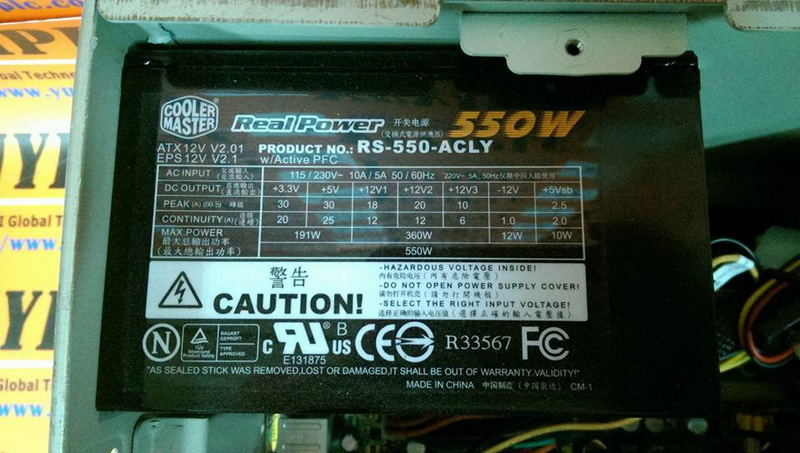 COOLER MASTER RS-550-ACLY 550W POWER SUPPLY - 裕益科技自動化設備可程式編碼器PLC分散式控制系統DCS