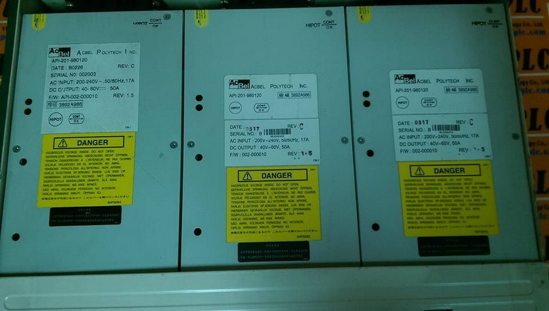 AcBel Polytech API-201-980120 Rectifier Input 200-240V - PLC DCS SERVO ...