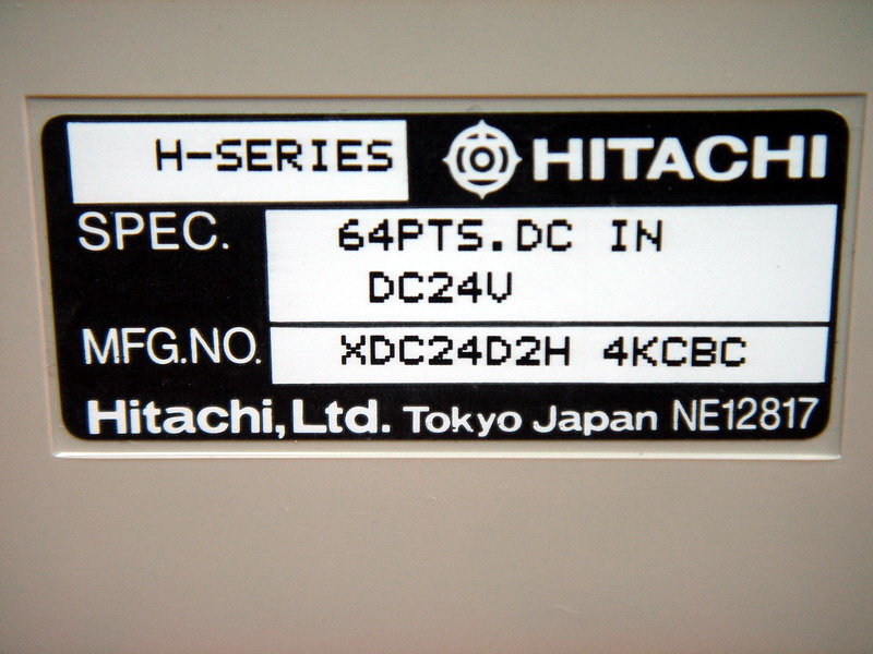 HITACHI H-SERIES 64PTS.DC IN DC24V XDC24D2H 4KCBC - PLC DCS SERVO ...