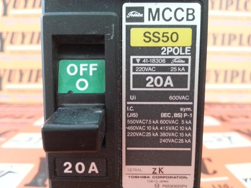 TOSHIBA MCCB SS50 2POLE 20A 41-18306 CIRCUIT BREAKER - 裕益科技自動化設備可程式編碼器 ...